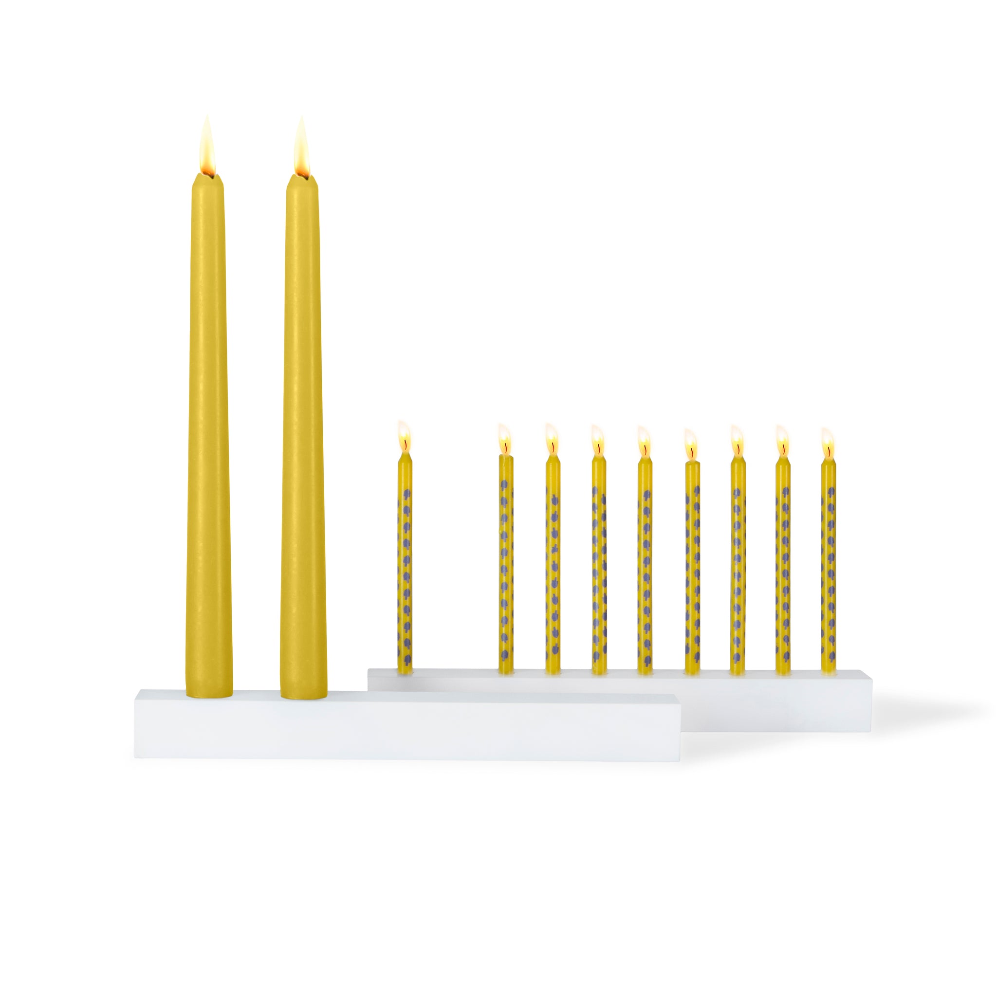 Chai Modern | Licht Double Menorah | Colorful African Wire Judaica