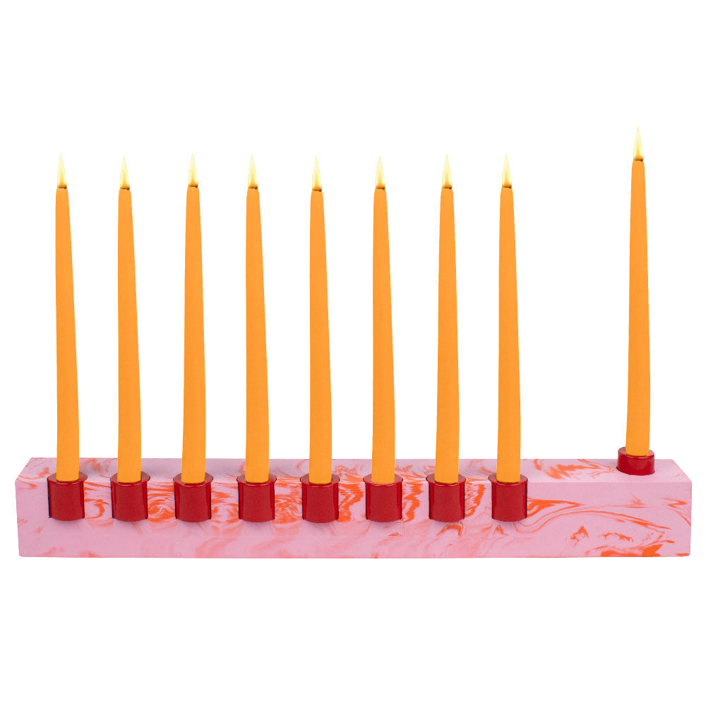 Chai Modern | Licht Sleek Menorah | Colorful Judaica